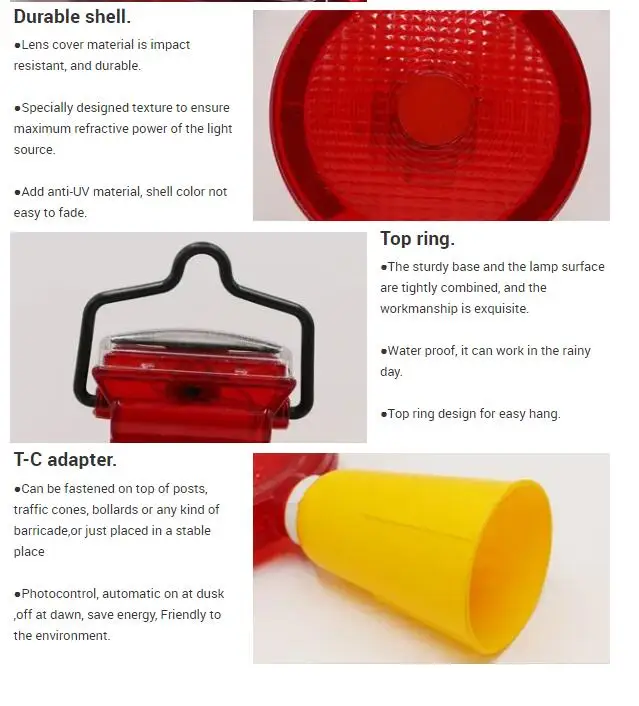Solar Emergency Beacon Light - Road Safety Flash Cone