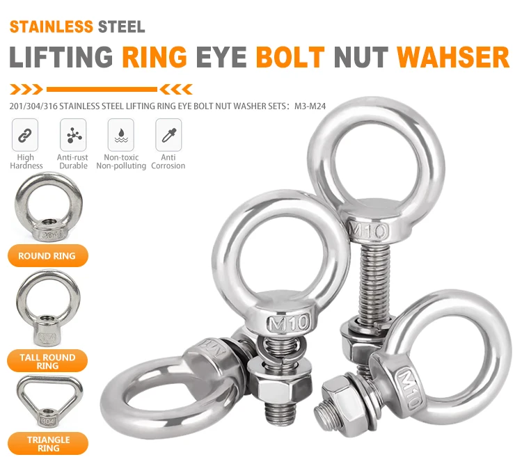 Stainless Steel 304 M6 Eye Bolt - Durable & Versatile