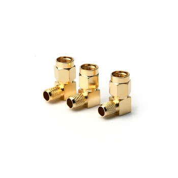 90 Deg Sma Male Plug Right Angle Crimp Rf Coaxial Sma Elbow Connector ...