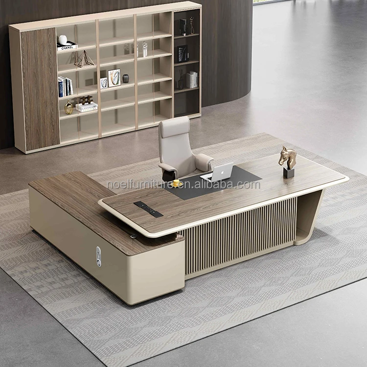 Modern L-Shape Boss Luxury Office Table - Executive CEO Desk