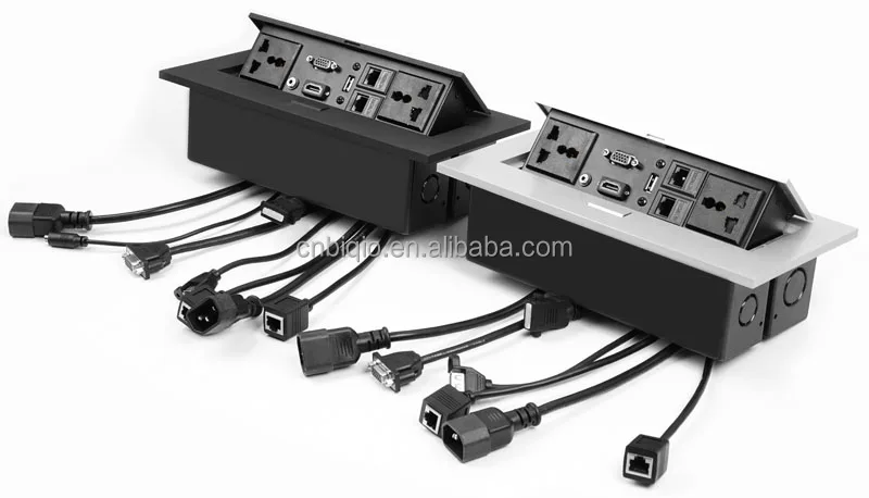 Table Power Multimedia Connectivity Box for Conference Study Room with ...