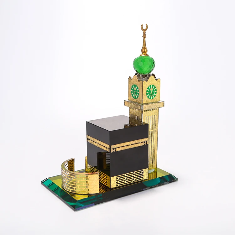 Crystal Glass Makkah Clock Tower - Kaaba Quran Islamic Gift for Eid ...