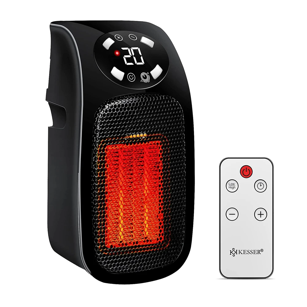 350W portable wall outlet ceramic ptc plug in heater with remote ...