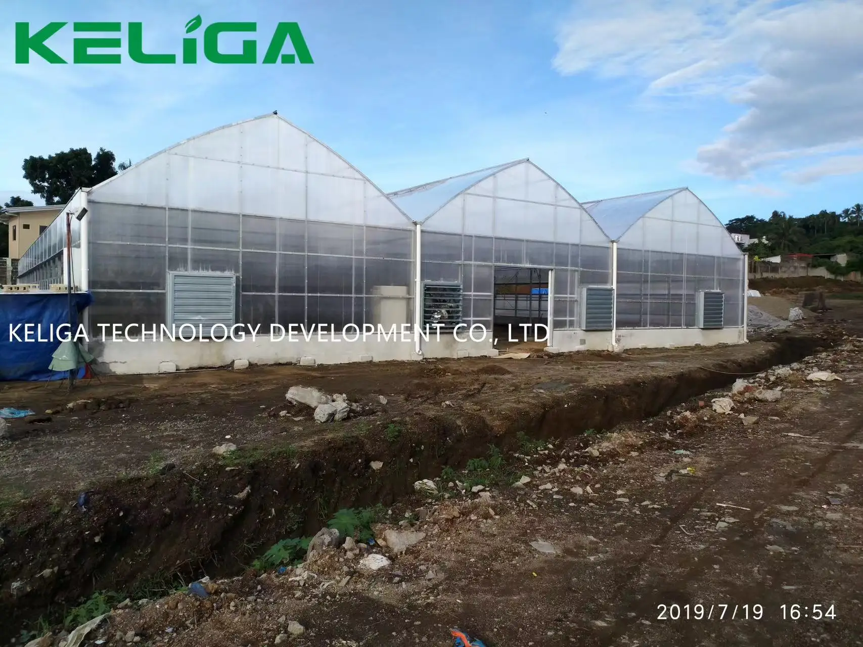 Fully Open Greenhouse With Plastic Polycarbonate Sheet Cover UV Coating ...