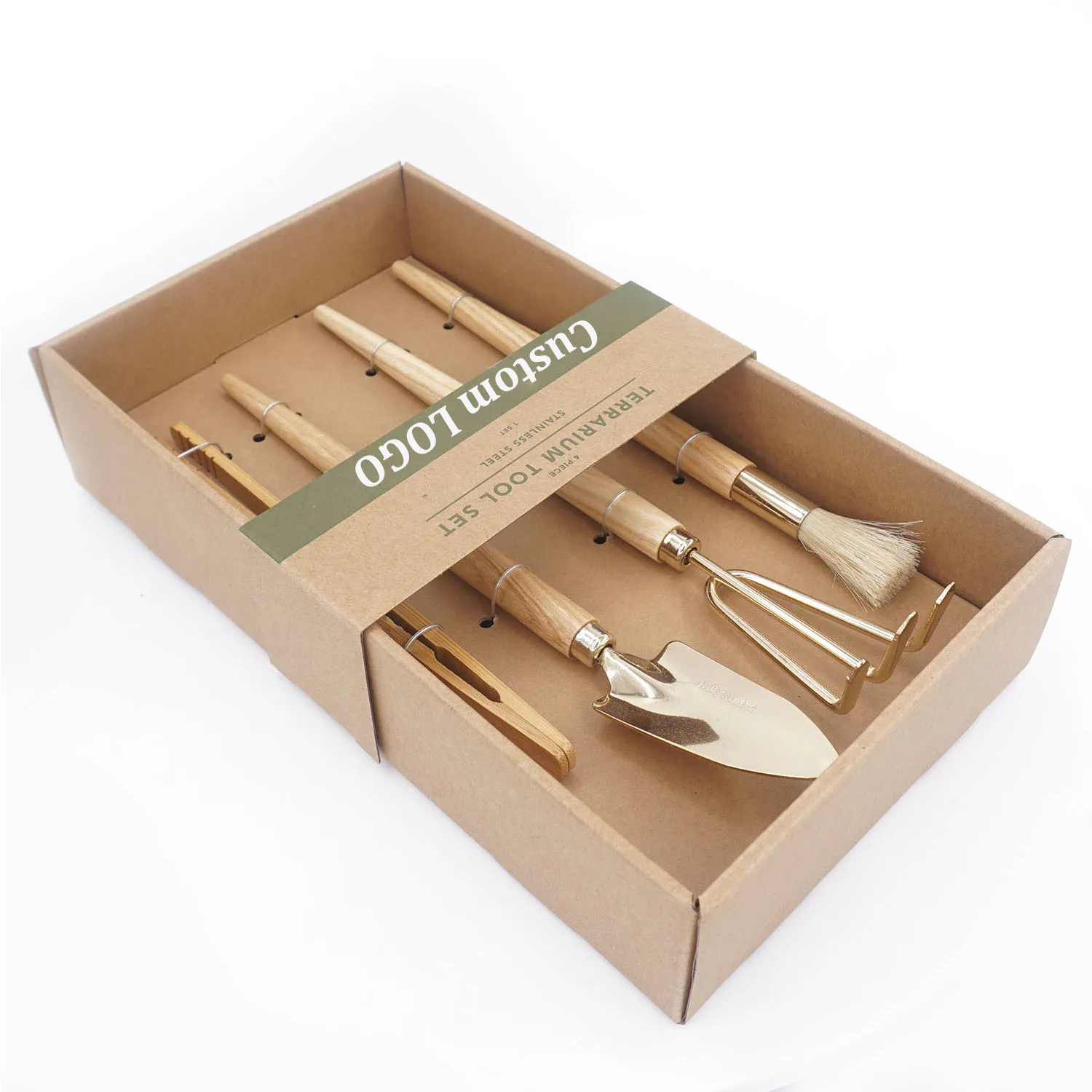 Gold Miniature Planting Tools Set Stainless Steel Bonsai Tools Kit ...