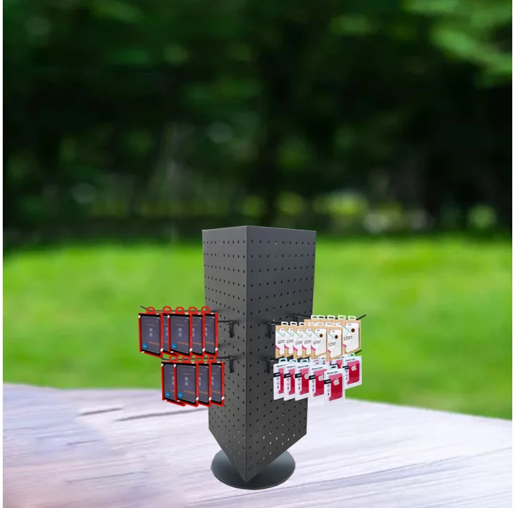 Metal Retail Store Revolving Display Counter Stand 3 Sides Rotating ...