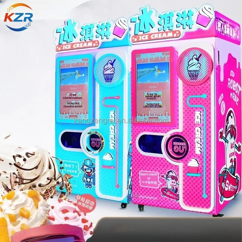Fully Automatic Commercial Ice Cream Vending Machine Smart Scan Code ...