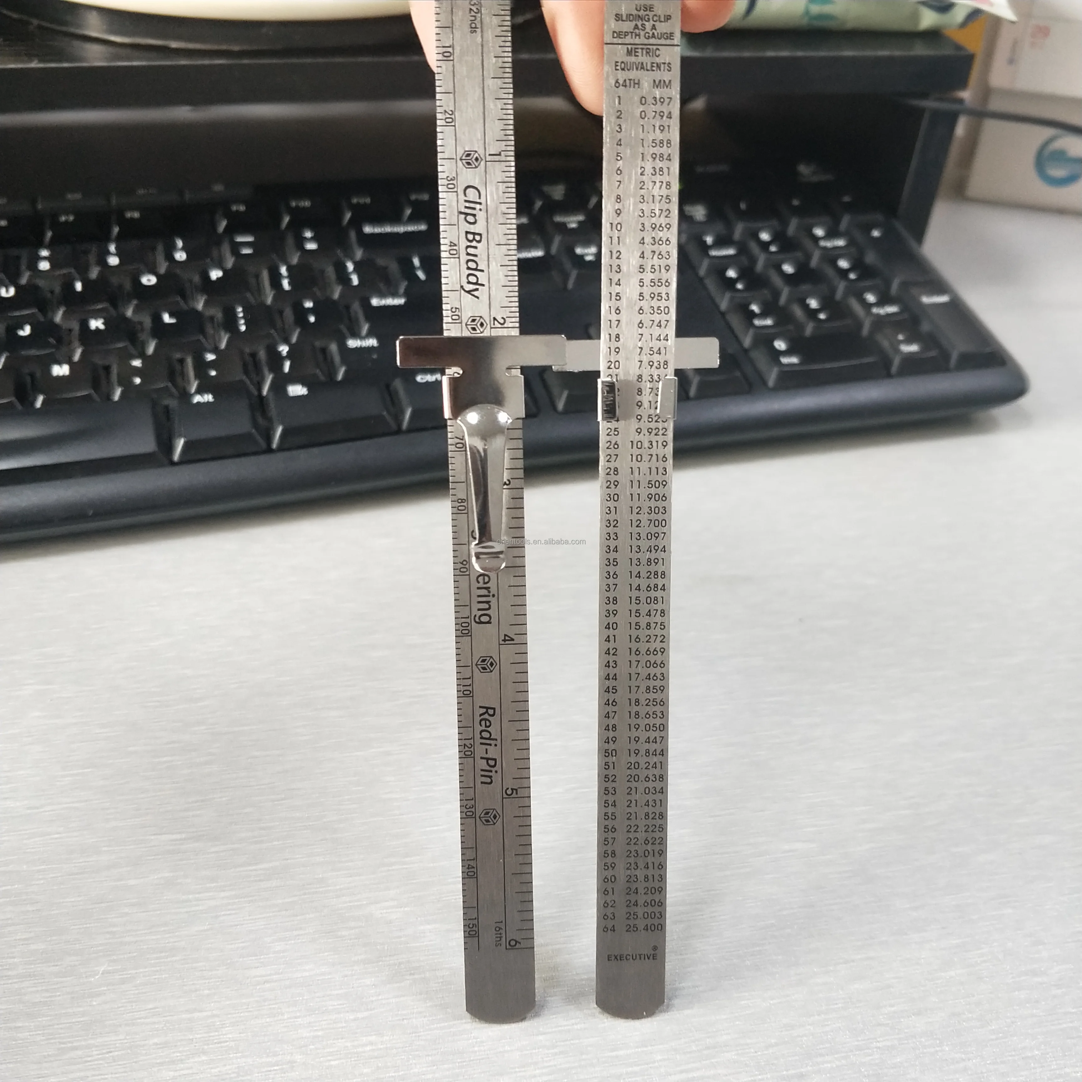 15cm 6inch Stainless Steel Pocket Ruler With Clip - Buy Stainless Steel ...