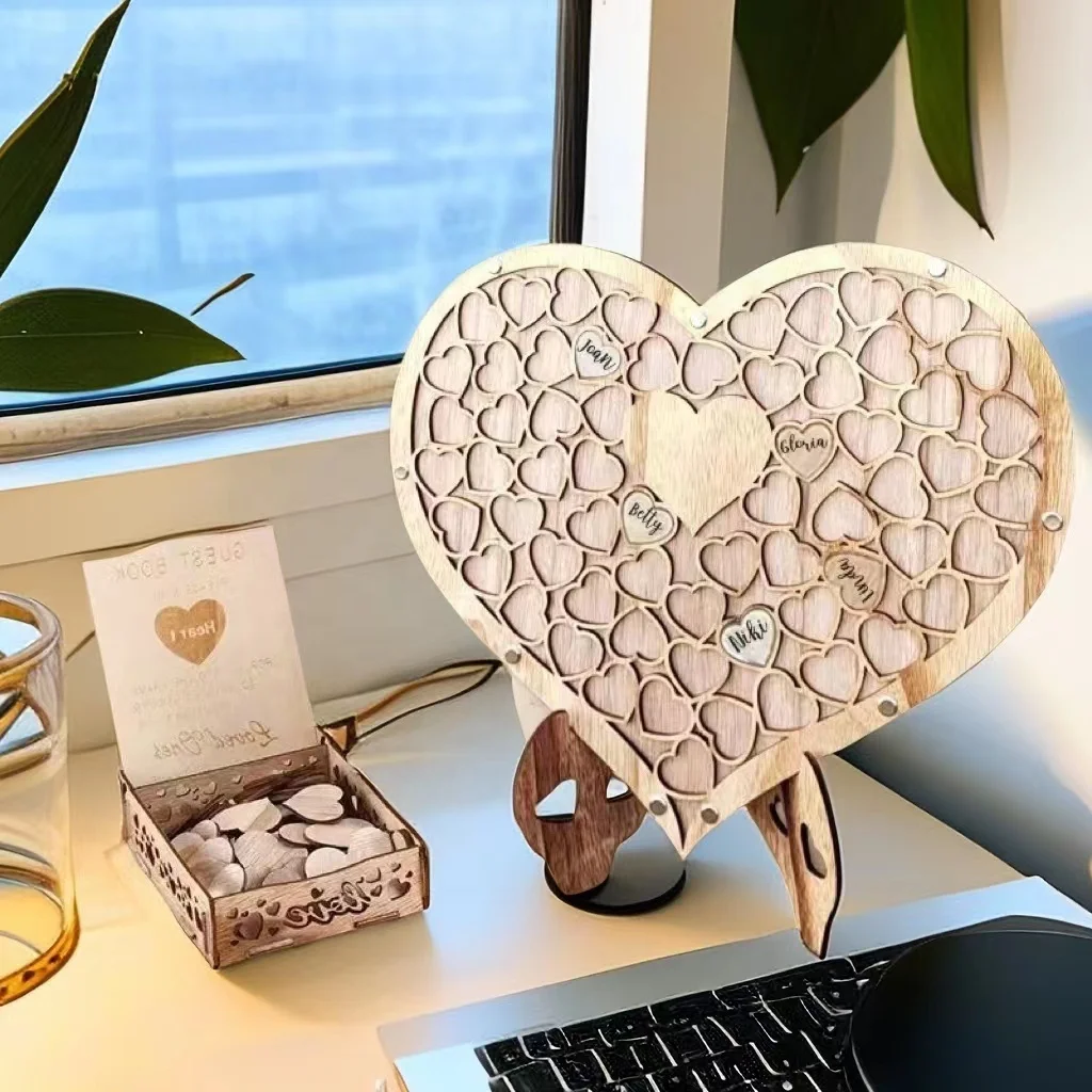 Wood Wedding Guest Book Stand Frame Sign Book Alternative,Fashion ...