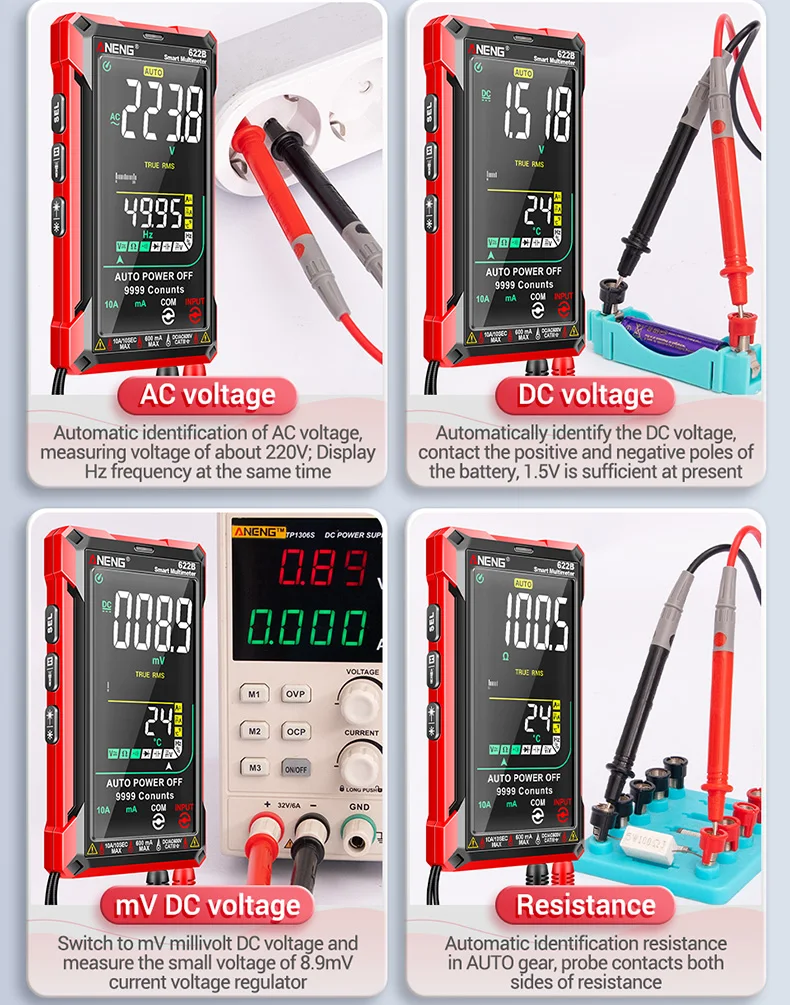 ANENG 622B Digital Smart Multimeter - 9999 Counts & Auto Range
