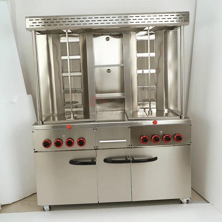 Vertical Double Headed Gas Shawama Machine Doner Kebab Bbq Grill Meat ...