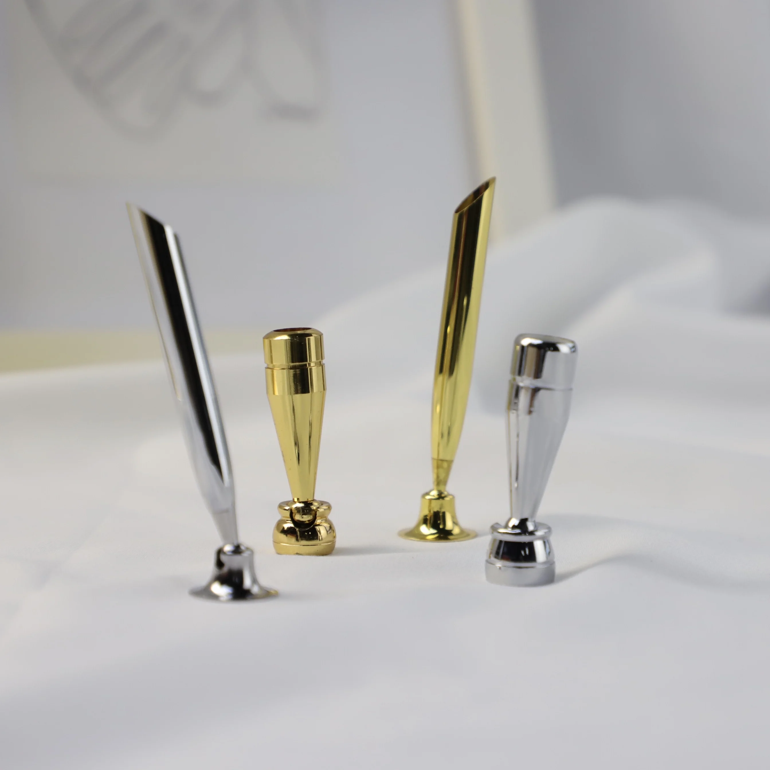Funnel Pen Holder Desk Stand Promotional Set Table Fixed Golden Brass ...