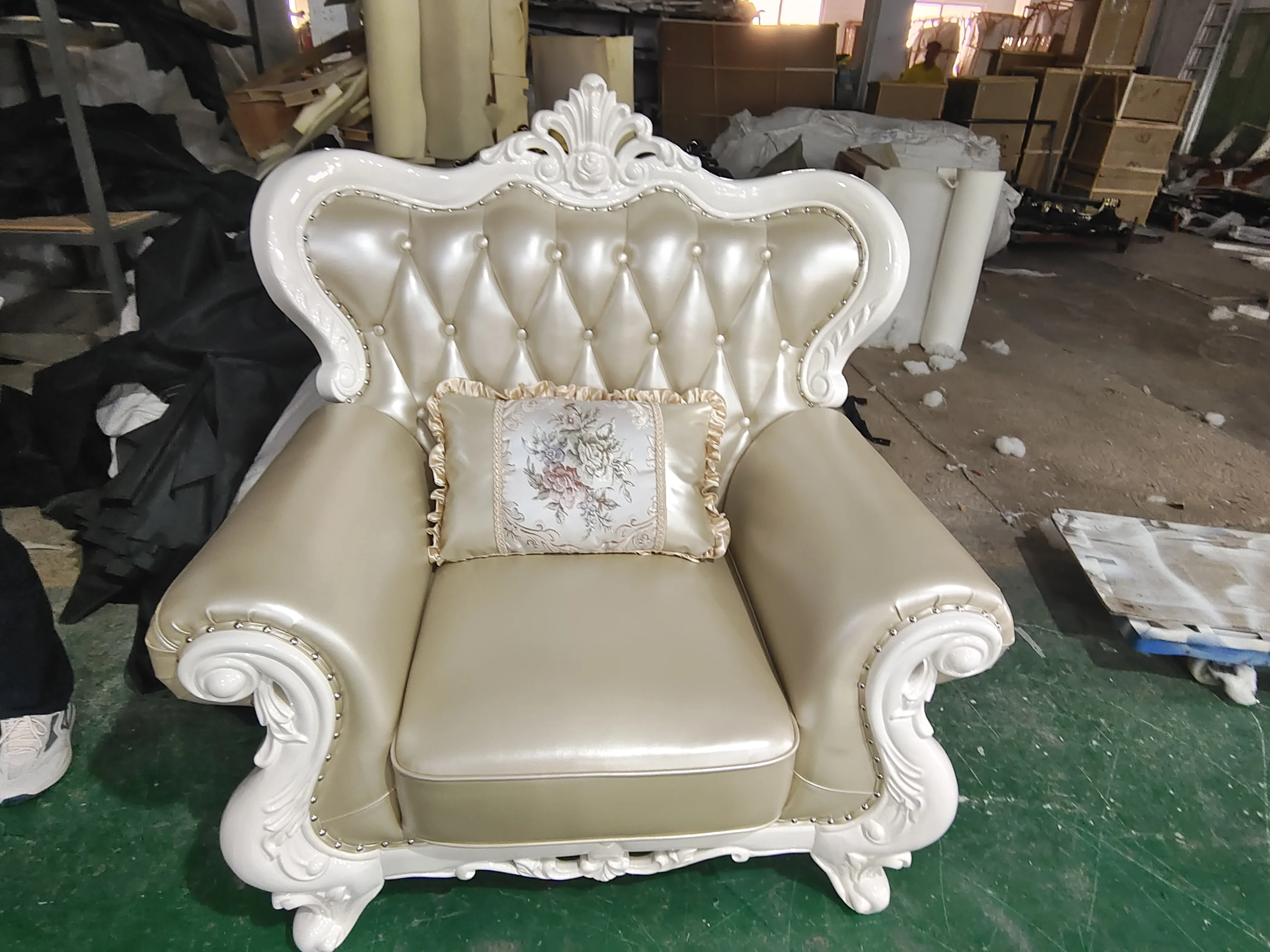 Luxury European Sofa Set - 123 Seat Sofa in PU Leather