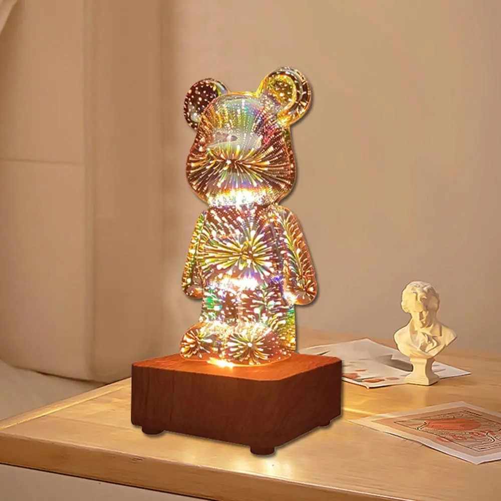 3d Firework Bear Lamp Projection Colorful Bear Decorative Variable 8 ...