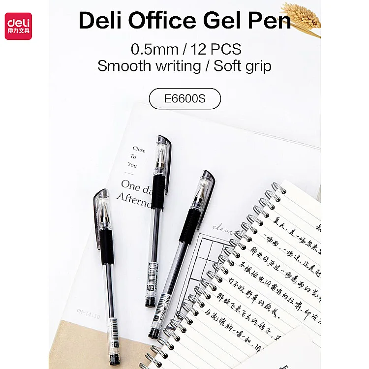 DELI Neutral Pen Ink Pen Bullet Black Basket Red Neutral Pen 0.5mm ...