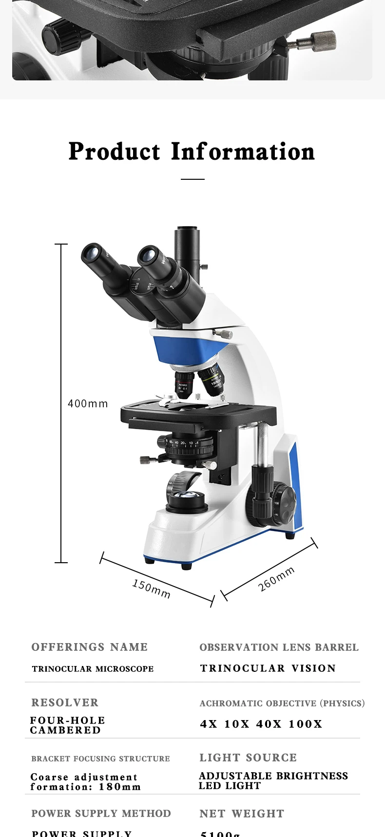 LUXUN 2000X Microscope Trinoculaire - Professional Stereo