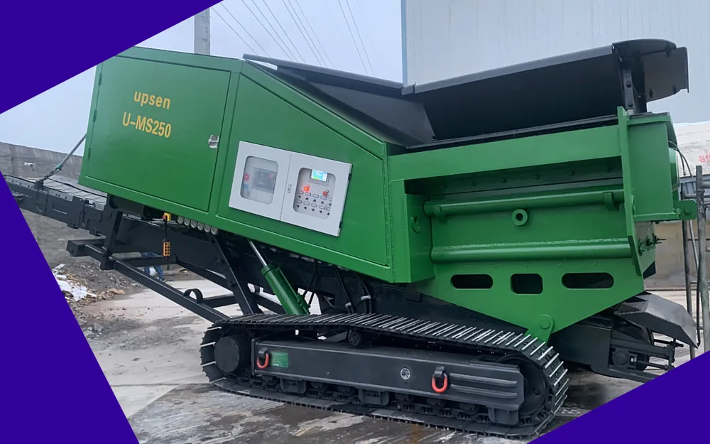 Upsen Portable Concrete Shredder - Mobile Twin-Shaft Shredder