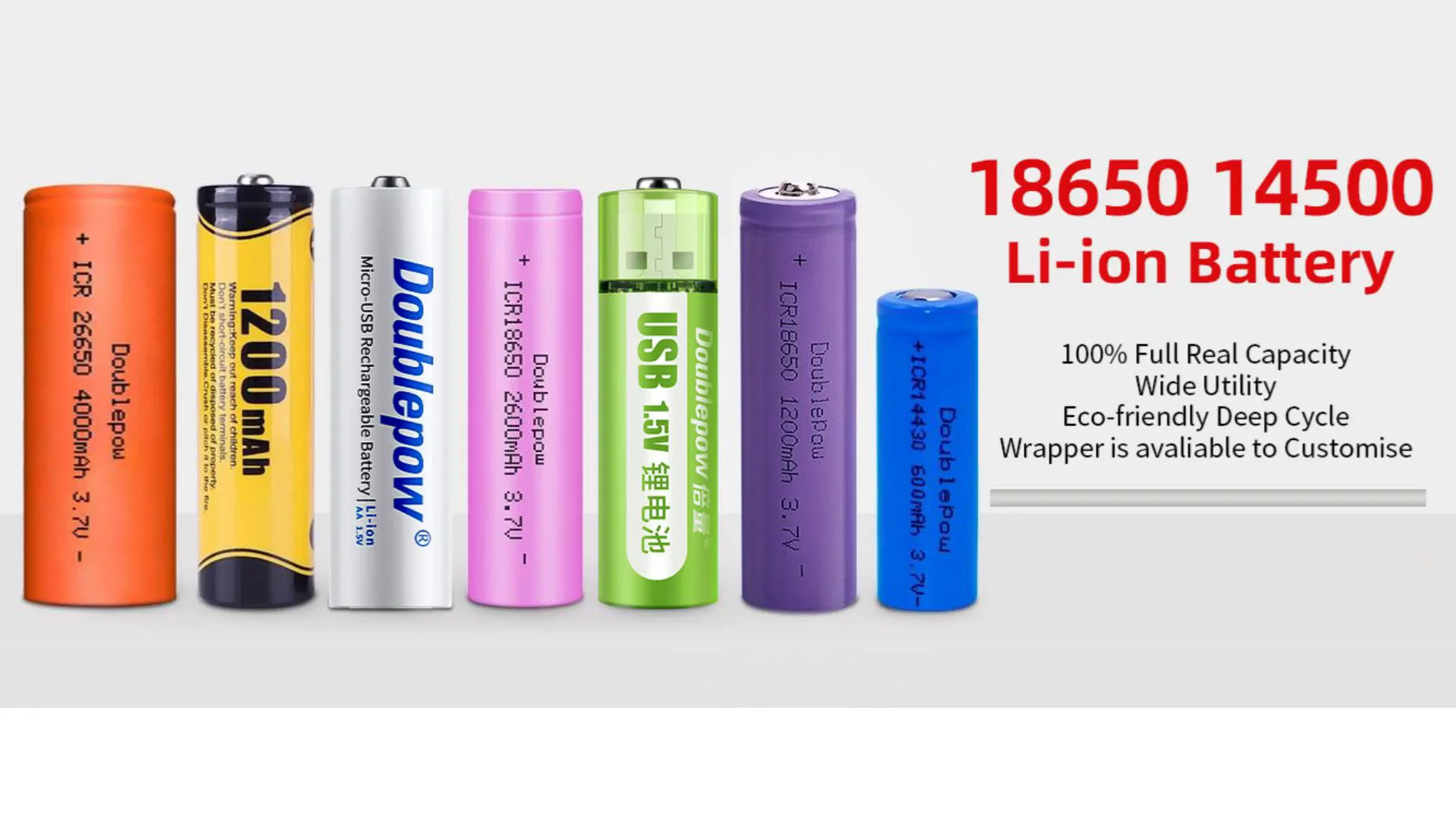 Icr18650 3.7v 1800mah Lithium Ion Rechargeable Batteries Long Cycle Life For Solar Boat Power ...