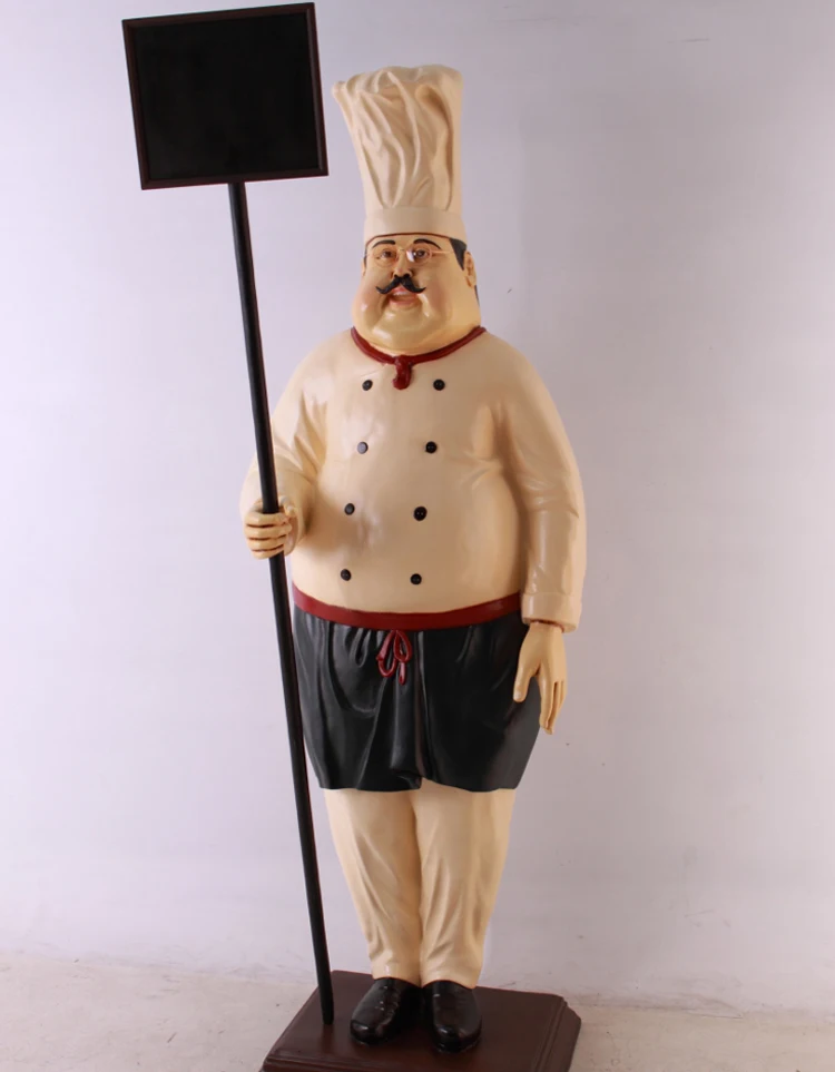 Hotel Restaurant Greeting Sculpture - Life Size Resin Chef Statue
