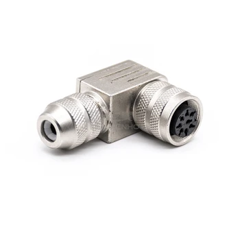 M16 Female Plug Right Angle Metal Shell 8 Pin Assembly Connector - Buy ...