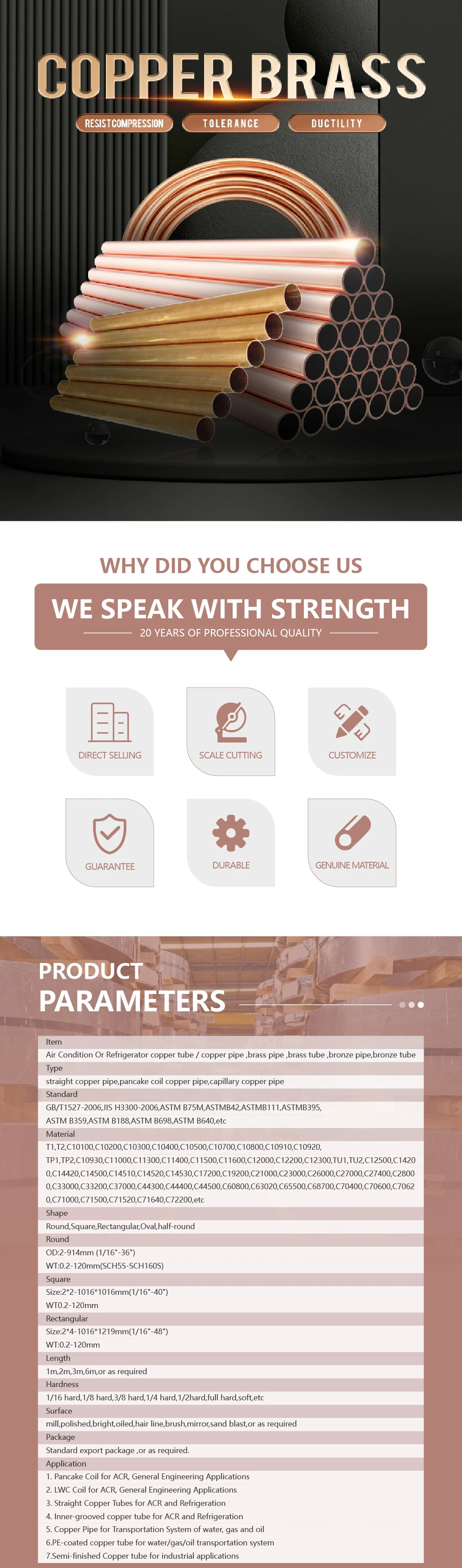 6-25mm Insulated Refrigeration Straight or Bending Copper Pipe Copper ...