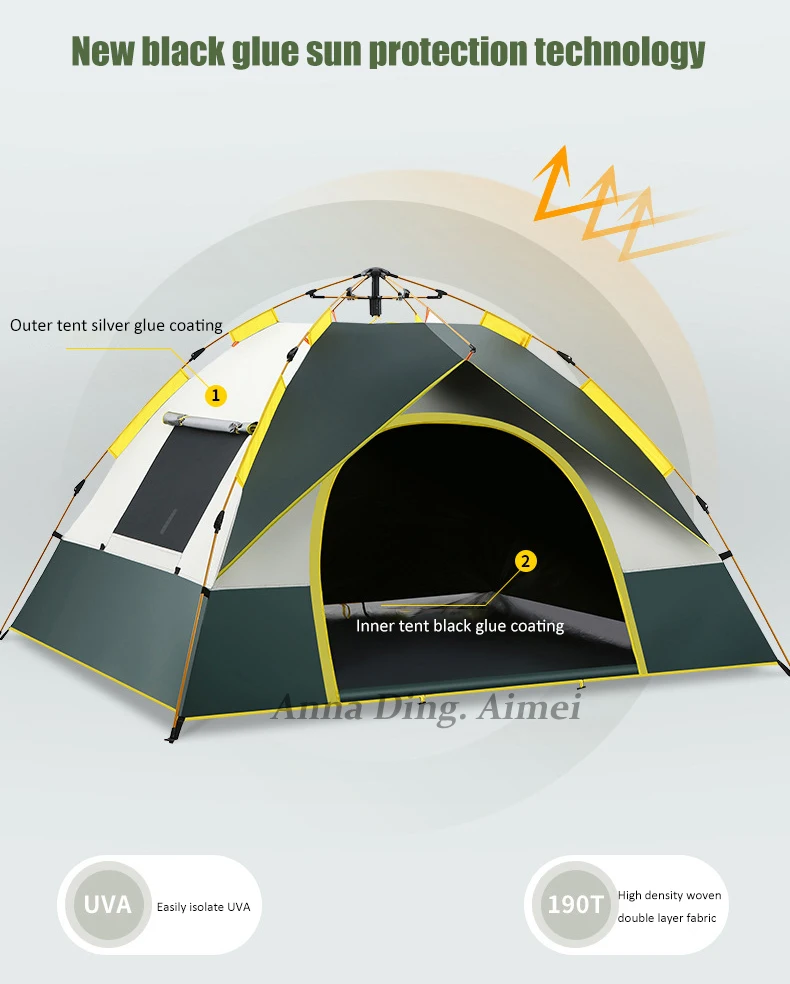 2 3 4 Person Family Camping Dome Tent Outdoor Easy Set up Ultralight ...