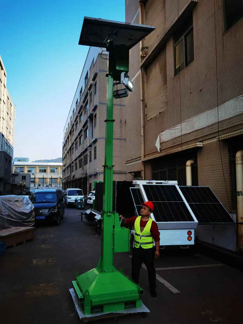 Stand 100W Solar Tower Light with Telescopic Mast for Emergency Repair ...