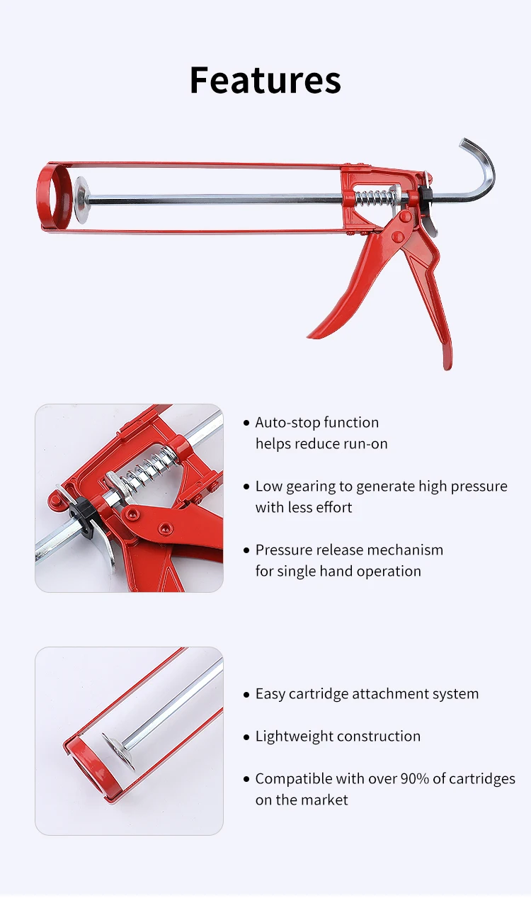 High Quality Stainless Steel Refillable Portable Manual Skeleton Caulking Gun - Buy Caulking Gun ...