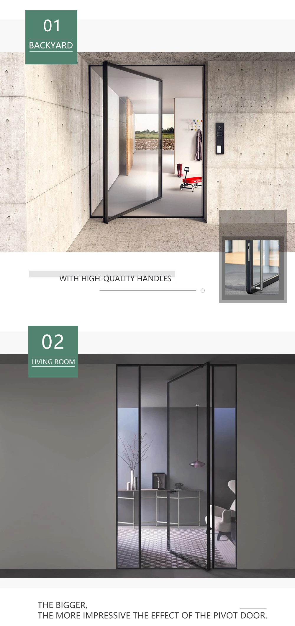 Latest Factory Front Door Designs - Customizable PIVOT DOOR