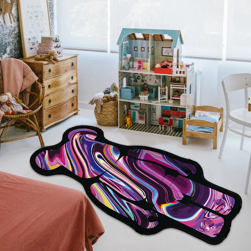 Cartoon Bearbrick Carpet Irregular Bearbrick Lounge Rug Bedroom Bedside ...