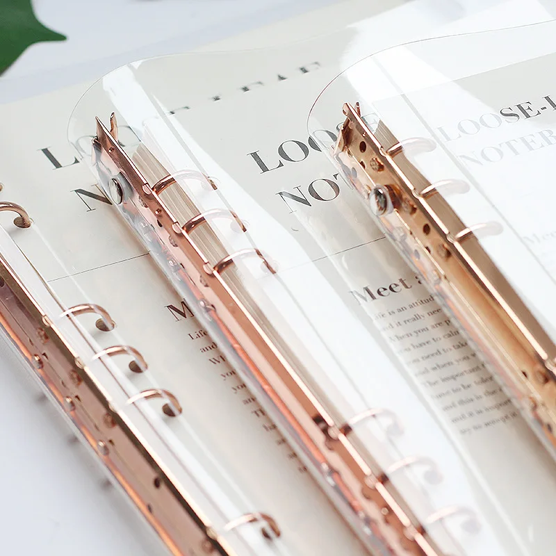 A5 Transparent Pvc Cover 6 Ring Binder Notebook Refillable Loose Leaf ...