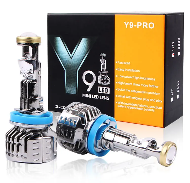Y9 Pro 20000lm Mini Size Car Led Light Bulb Auto Bi Projector H7 9005 ...