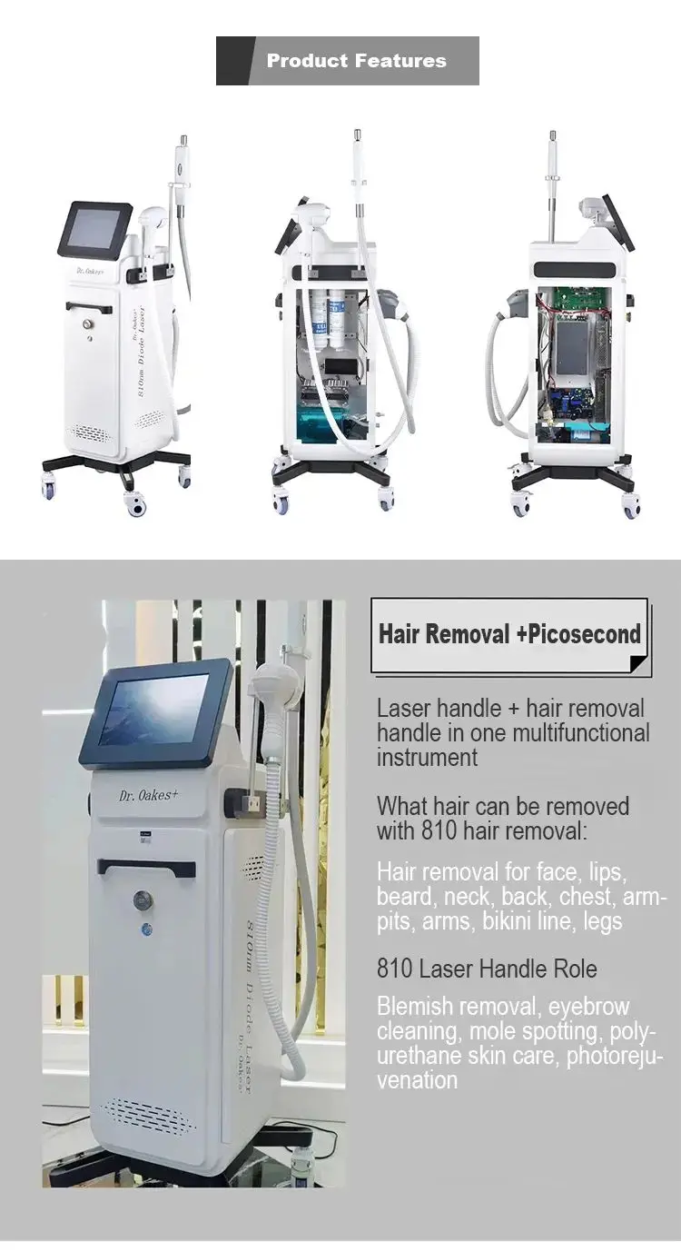 Picosecond Diode Laser Hair Removal Machine 810nm Q Switch Professional ...