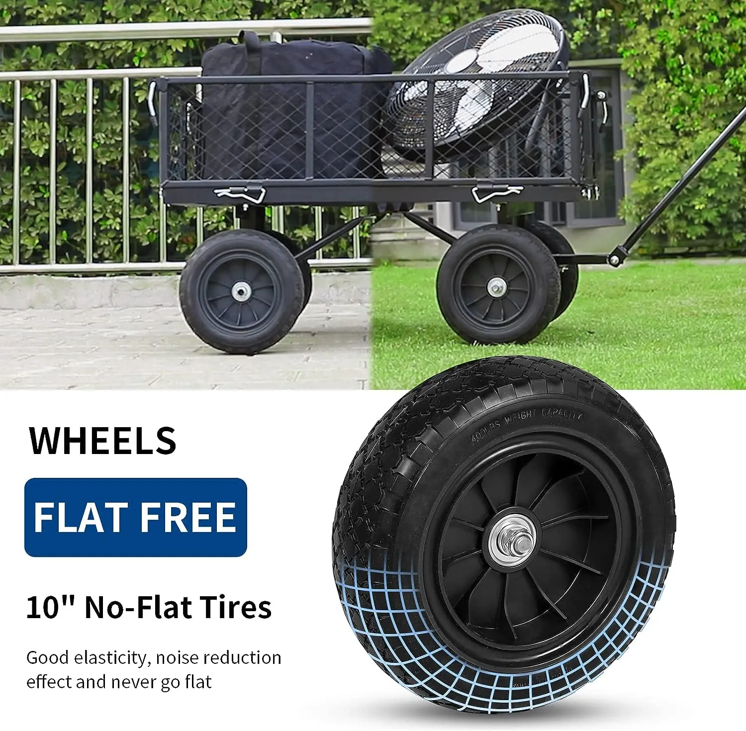 4 Wheels Garden Cart - Durable, Versatile, and Collapsible