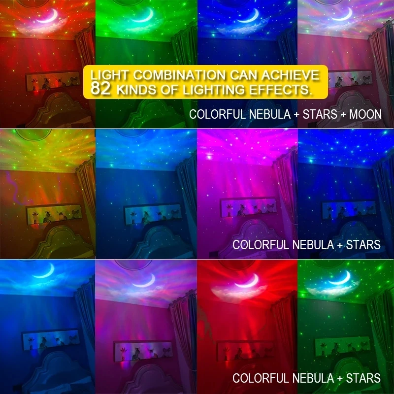 Starry Nebula Moon Ceiling Astronaut Projector Night Light