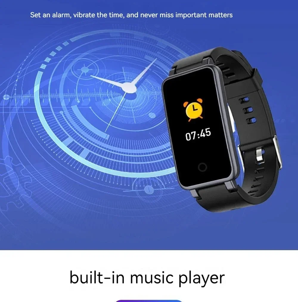 Large Screen Bluetooth Watch Smart Wristband Motion Pedometer Alarm ...