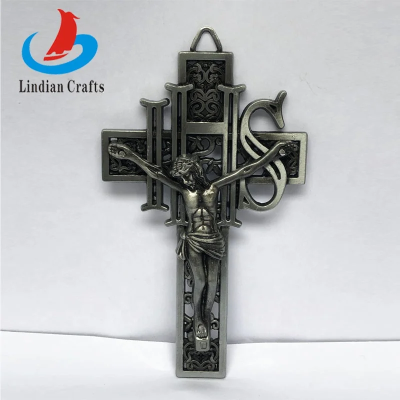 6 Inch Monogram Jesus Christ Ihs Crucifix Metal Wall Cross Religious ...