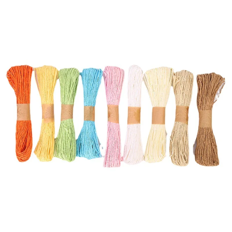 30m Eco-Friendly Craft Raffia Cord Stripes Paper String Rope Paper ...