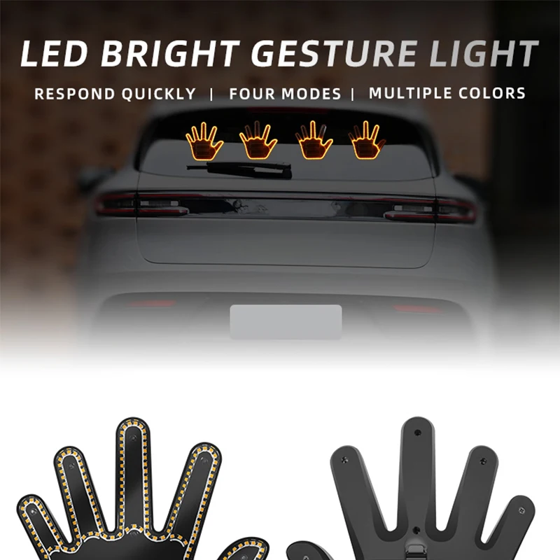 Wireless Gesture Finger Light Car Window Light Middle Finger Creative ...