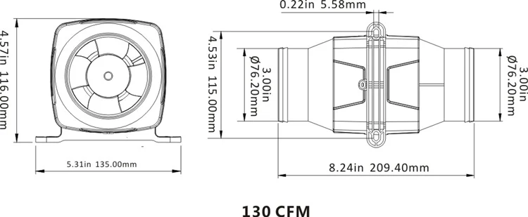 Tooflo 12v Dc Blower Fan For Rv 2 Inch Fan Blower Small Air Blower For ...