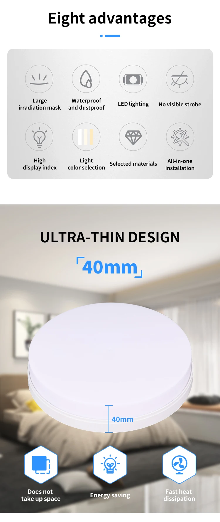 Modern Round 18w Ceiling Panel Light High Lumen Dimmable Recessed Slim ...