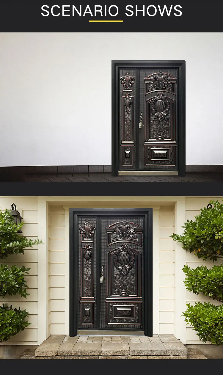 Luxury Exterior Villa House Casting Aluminum Security Front Steel ...