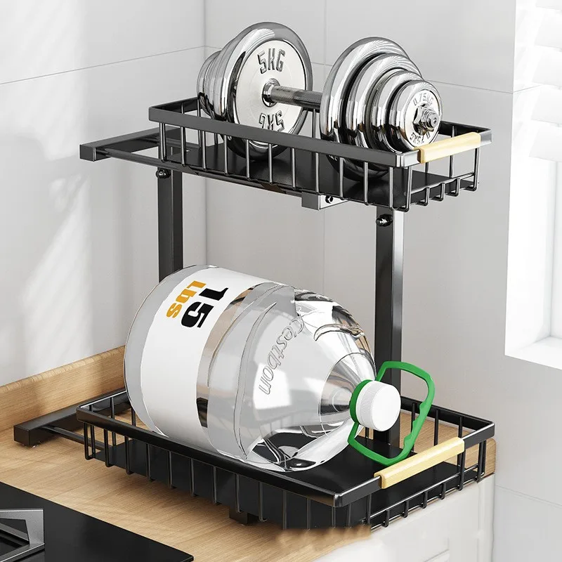 Kitchen Storage 2tier Sliding Cabinet Basket Drawer Under Sink ...