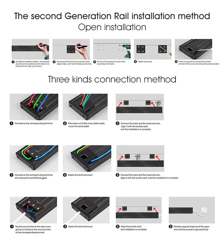 Wosom Length Customizable Npt-s400 Surface Mounting 400mm Track Socket ...