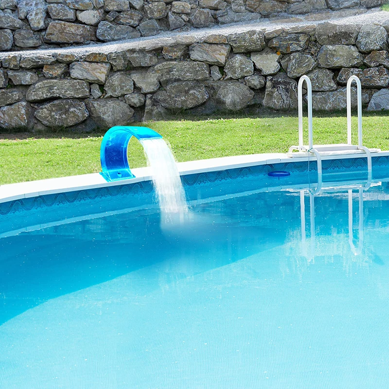 Rounded Arc Design Led Pool Waterfall Fountain Silver Color Acrylic ...