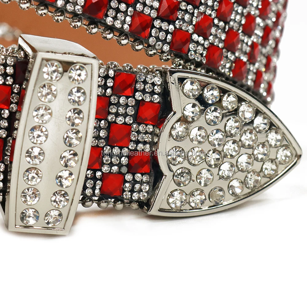 Western Cowgirl Bling Bling Rhinestone Chain Belt Fashion Leather ...