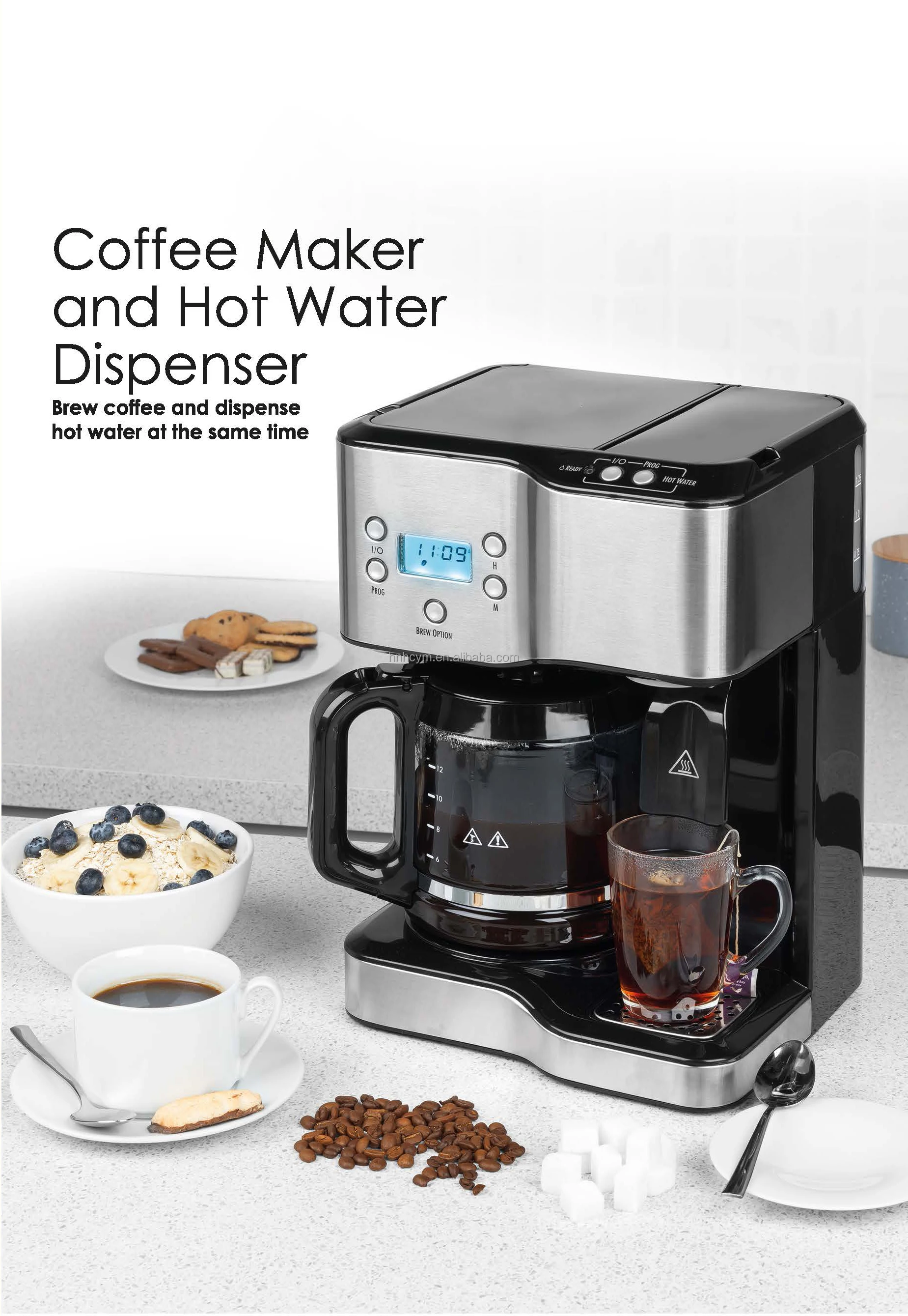 All In One Semi Touch Automatic Coffee Maker 3 Brewing Options Allows ...