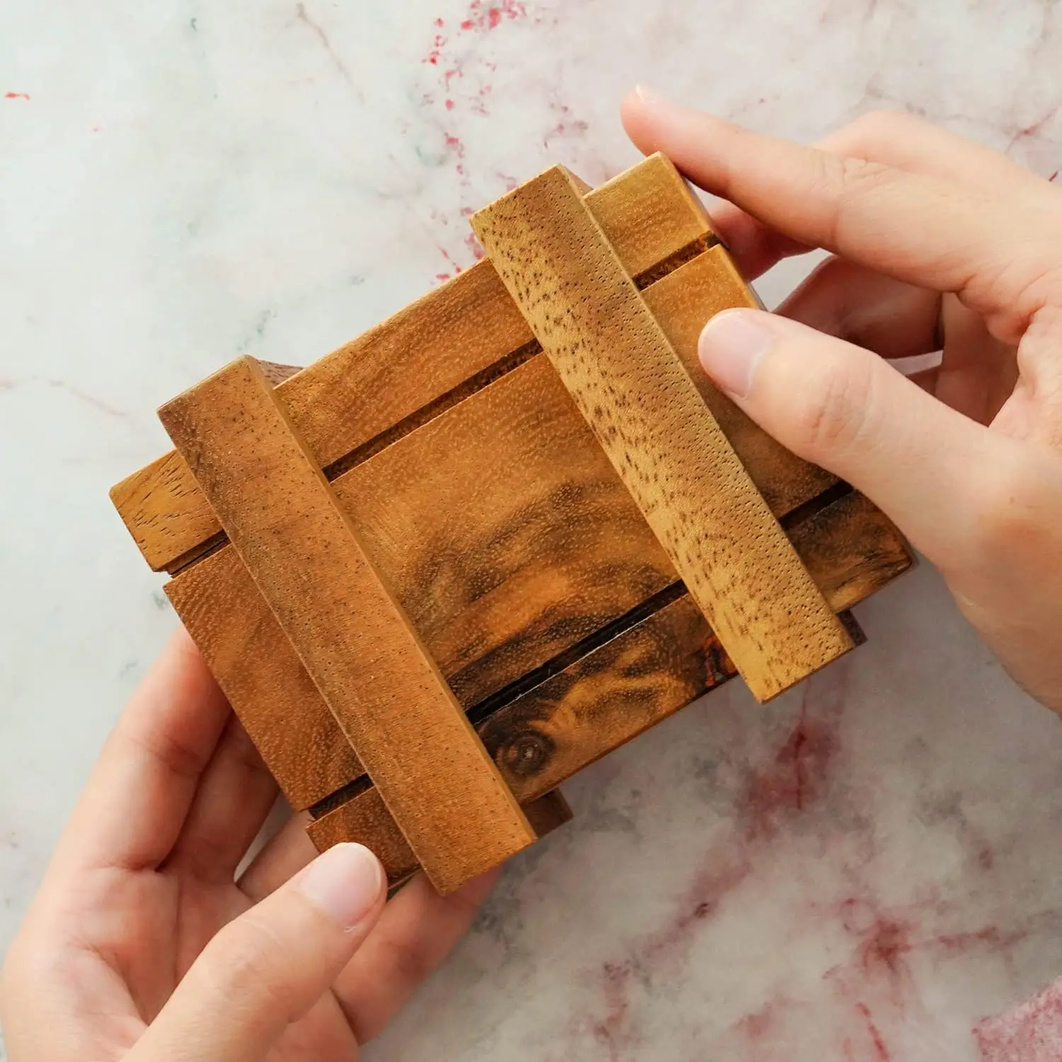 Wood Secret Puzzle Box Brain Teaser Game Secret Lock Puzzle Box with ...