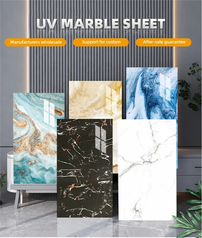 2024 New Design 3d Print Lamina De Marmol Uv Board Pvc Marble Sheet ...