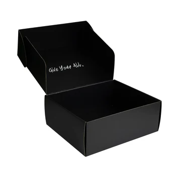 Custom Biodegradable Recyclable Black Paper Packaging Corrugated Mailer ...